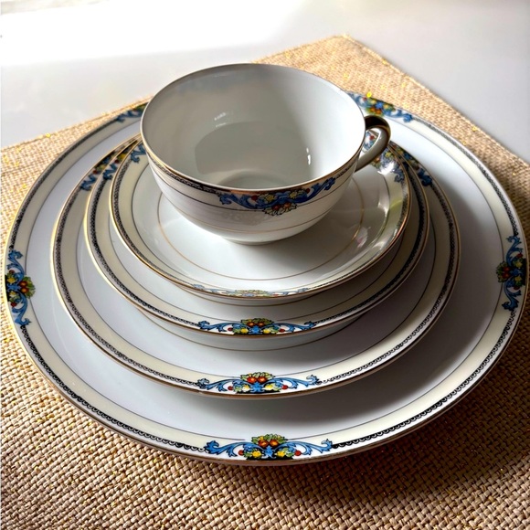 Noritake | Dining | Noritake White And Blue Vintage Glenora Classic ...